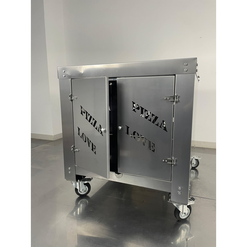 Stainless Steel Trolley Mod. Alfonso 4 Pizzas